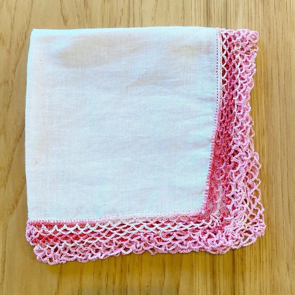Unbranded | Accessories | Vintage Handkerchief Hanky Pink With ...